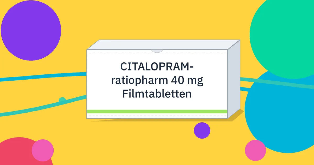 Symbolbild: Packung mit der Aufschrift CITALOPRAM-ratiopharm 40 mg Filmtabletten (PZN 01409518) – Verfügbarkeit und Bezug in Apotheken in Frankfurt am Main