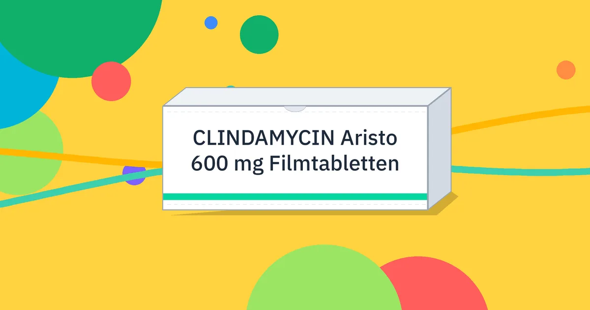 Symbolbild: Packung mit der Aufschrift CLINDAMYCIN Aristo 600 mg Filmtabletten (PZN 10273816) – Verfügbarkeit und Bezug in Apotheken in Frankfurt am Main