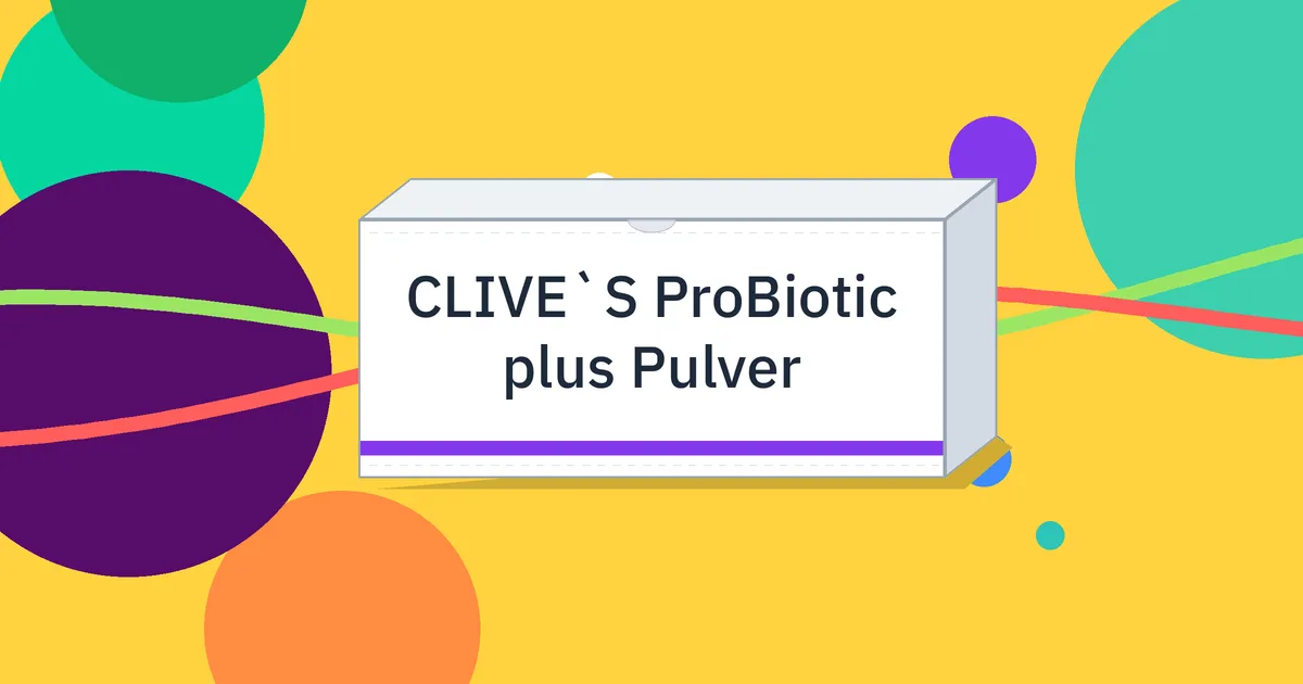 Symbolbild: Packung mit der Aufschrift CLIVE`S ProBiotic plus Pulver (PZN 12151715) – Verfügbarkeit und Bezug in Apotheken in Frankfurt am Main