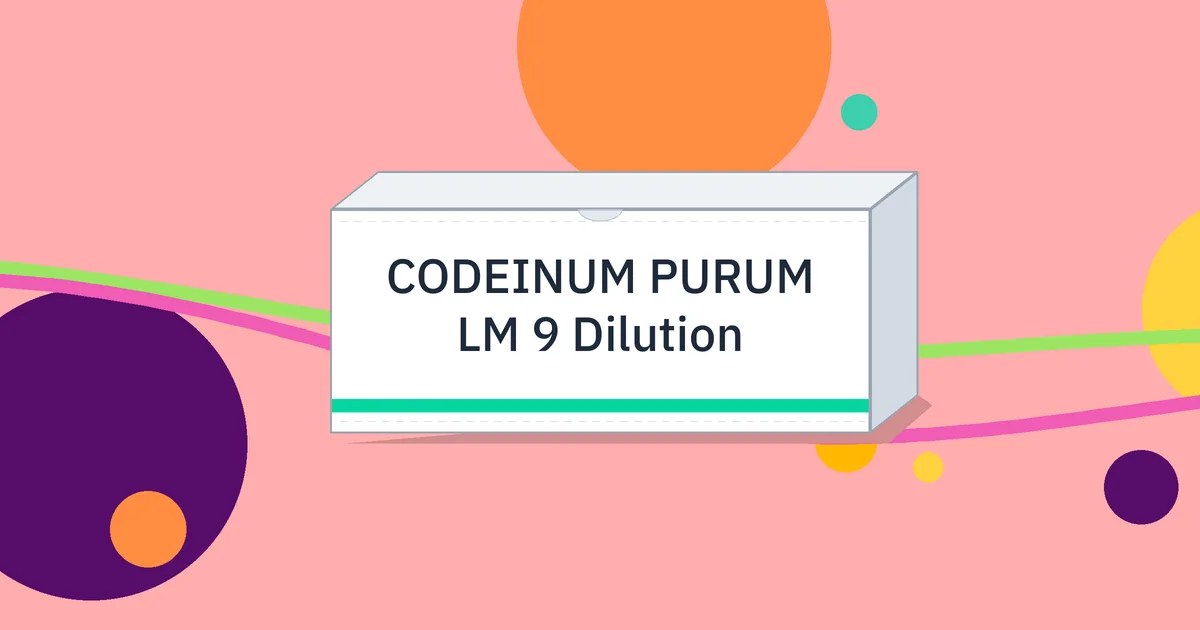 Symbolbild: Packung mit der Aufschrift CODEINUM PURUM LM 9 Dilution (PZN 12830385) – Verfügbarkeit und Bezug in Apotheken in Frankfurt am Main