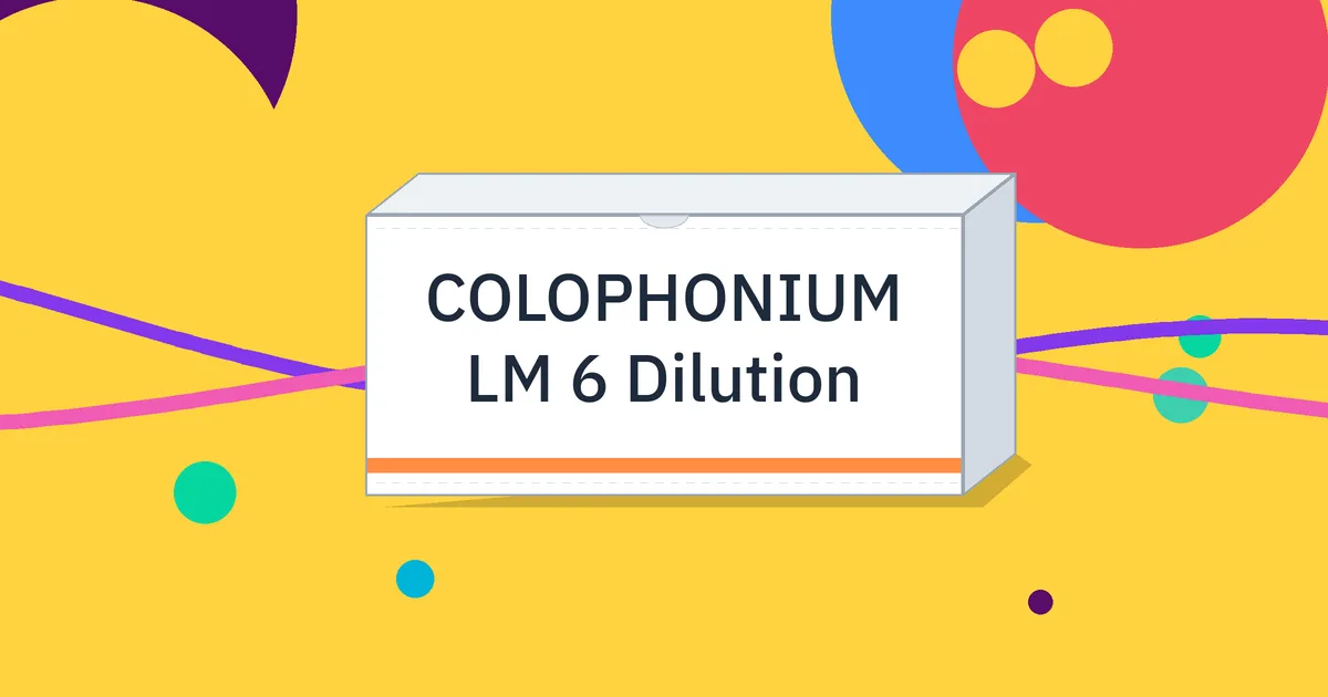 Symbolbild: Packung mit der Aufschrift COLOPHONIUM LM 6 Dilution (PZN 13448239) – Verfügbarkeit und Bezug in Apotheken in Frankfurt am Main