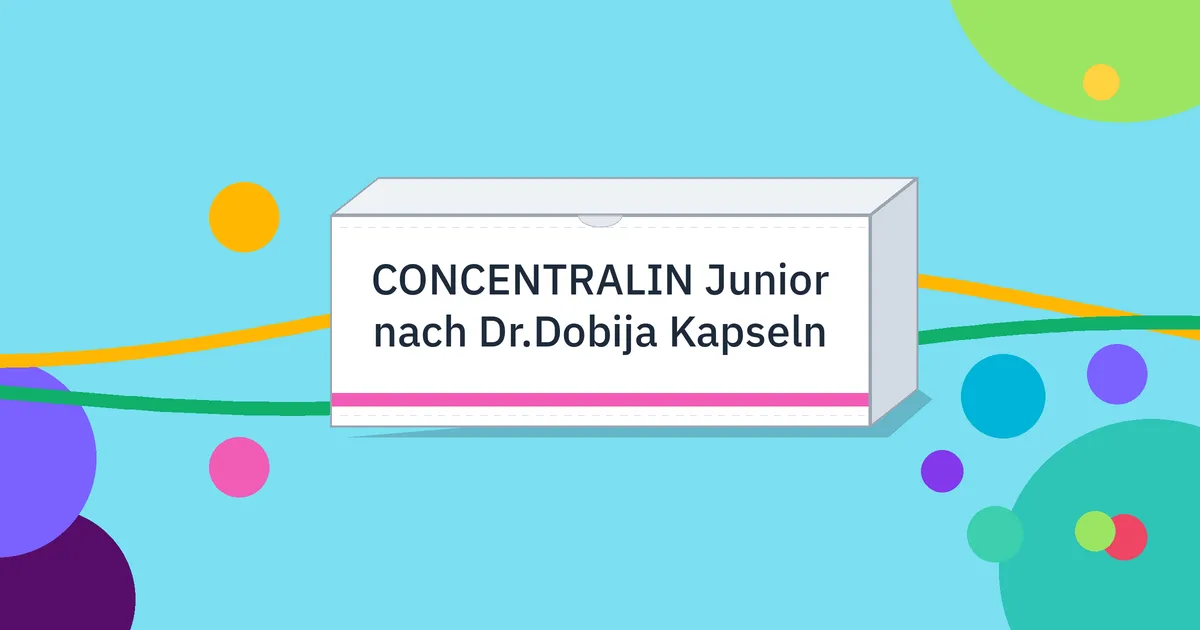 Symbolbild: Packung mit der Aufschrift CONCENTRALIN Junior nach Dr.Dobija Kapseln (PZN 19505866) – Verfügbarkeit und Bezug in Apotheken in Frankfurt am Main