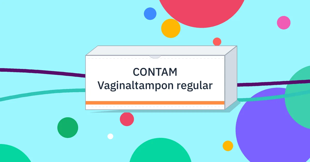 Symbolbild: Packung mit der Aufschrift CONTAM Vaginaltampon regular (PZN 01595308) – Verfügbarkeit und Bezug in Apotheken in Frankfurt am Main