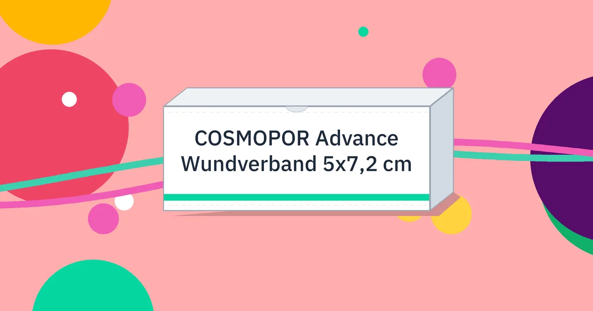 Symbolbild: Packung mit der Aufschrift COSMOPOR Advance Wundverband 5x7,2 cm (PZN 20228633) – Verfügbarkeit und Bezug in Apotheken in Frankfurt am Main