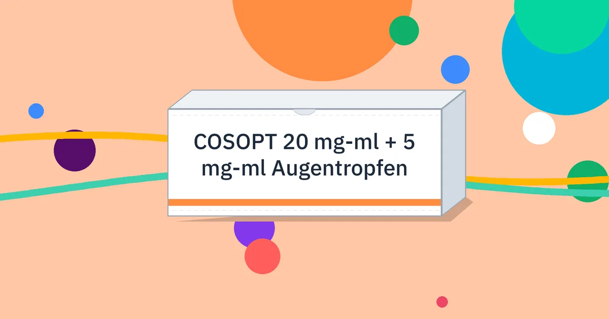 Symbolbild: Packung mit der Aufschrift COSOPT 20 mg-ml + 5 mg-ml Augentropfen (PZN 16503631) – Verfügbarkeit und Bezug in Apotheken in Frankfurt am Main