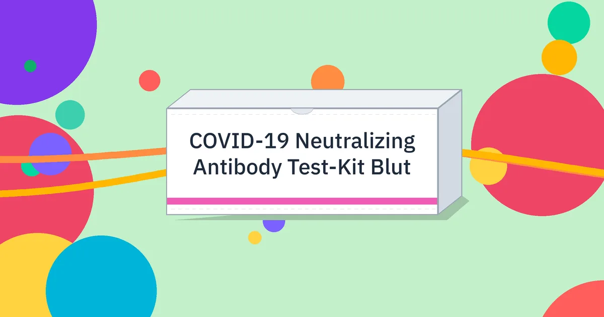 Symbolbild: Packung mit der Aufschrift COVID-19 Neutralizing Antibody Test-Kit Blut (PZN 17490913) – Verfügbarkeit und Bezug in Apotheken in Frankfurt am Main