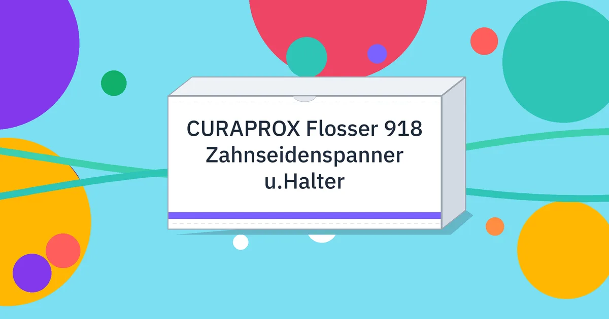 Symbolbild: Packung mit der Aufschrift CURAPROX Flosser 918 Zahnseidenspanner u.Halter (PZN 03434986) – Verfügbarkeit und Bezug in Apotheken in Frankfurt am Main