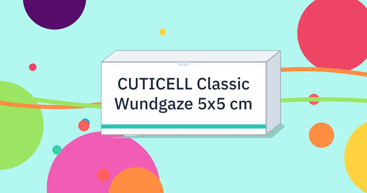Symbolbild: Packung mit der Aufschrift CUTICELL Classic Wundgaze 5x5 cm (PZN 19871358) – Verfügbarkeit und Bezug in Apotheken in Frankfurt am Main