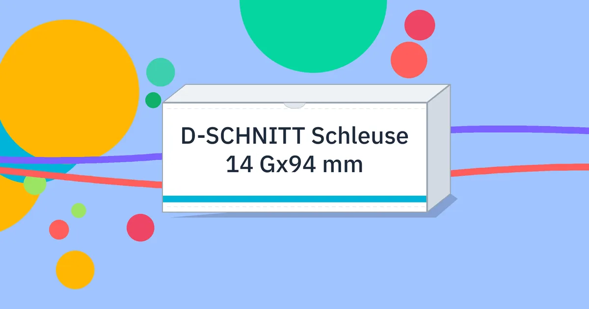 Symbolbild: Packung mit der Aufschrift D-SCHNITT Schleuse 14 Gx94 mm (PZN 10356991) – Verfügbarkeit und Bezug in Apotheken in Frankfurt am Main
