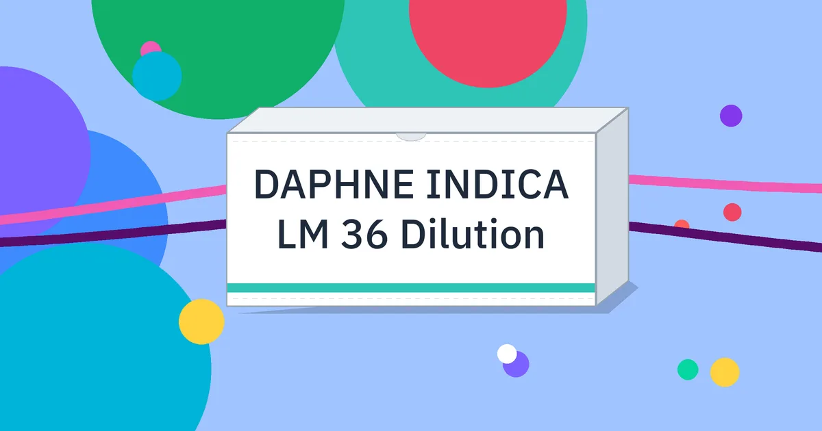 Symbolbild: Packung mit der Aufschrift DAPHNE INDICA LM 36 Dilution (PZN 13461694) – Verfügbarkeit und Bezug in Apotheken in Frankfurt am Main