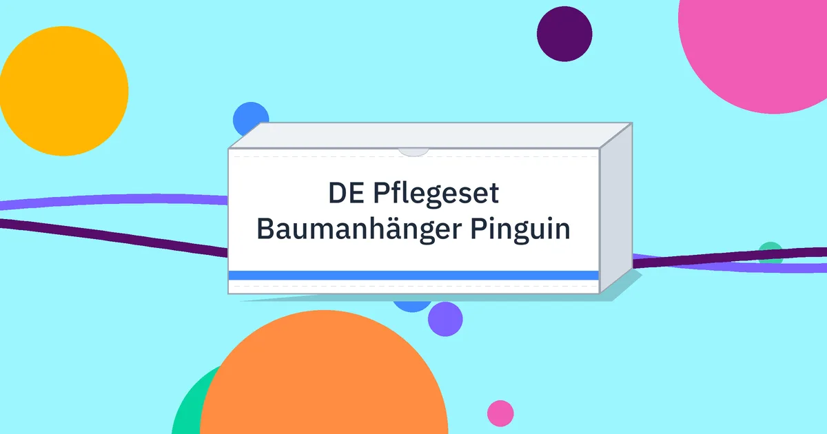 Symbolbild: Packung mit der Aufschrift DE Pflegeset Baumanhänger Pinguin (PZN 15780268) – Verfügbarkeit und Bezug in Apotheken in Frankfurt am Main