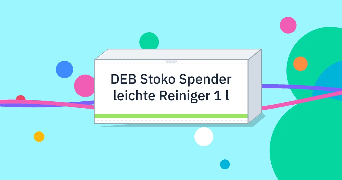Symbolbild: Packung mit der Aufschrift DEB Stoko Spender leichte Reiniger 1 l (PZN 11686816) – Verfügbarkeit und Bezug in Apotheken in Frankfurt am Main