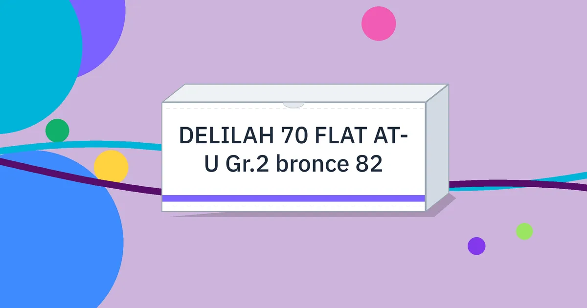 Symbolbild: Packung mit der Aufschrift DELILAH 70 FLAT AT-U Gr.2 bronce 82 (PZN 13848909) – Verfügbarkeit und Bezug in Apotheken in Frankfurt am Main