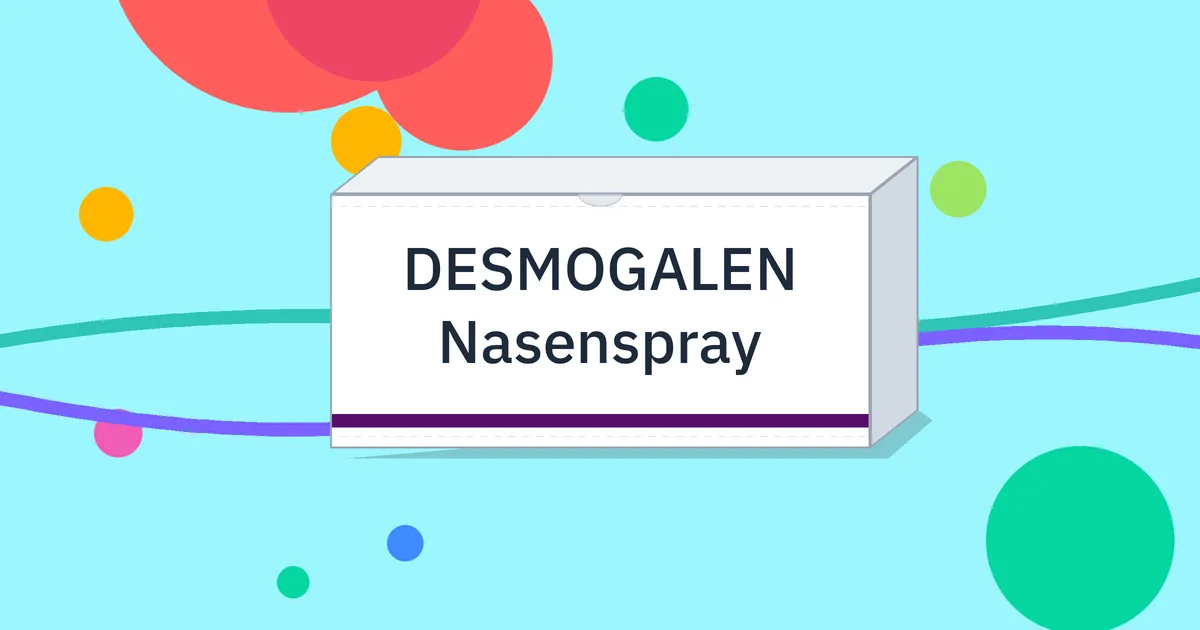Symbolbild: Packung mit der Aufschrift DESMOGALEN Nasenspray (PZN 00601573) – Verfügbarkeit und Bezug in Apotheken in Frankfurt am Main