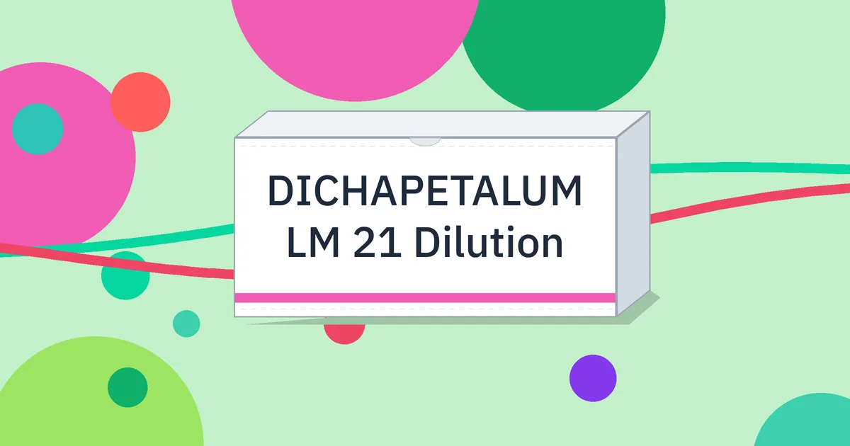 Symbolbild: Packung mit der Aufschrift DICHAPETALUM LM 21 Dilution (PZN 13464333) – Verfügbarkeit und Bezug in Apotheken in Frankfurt am Main