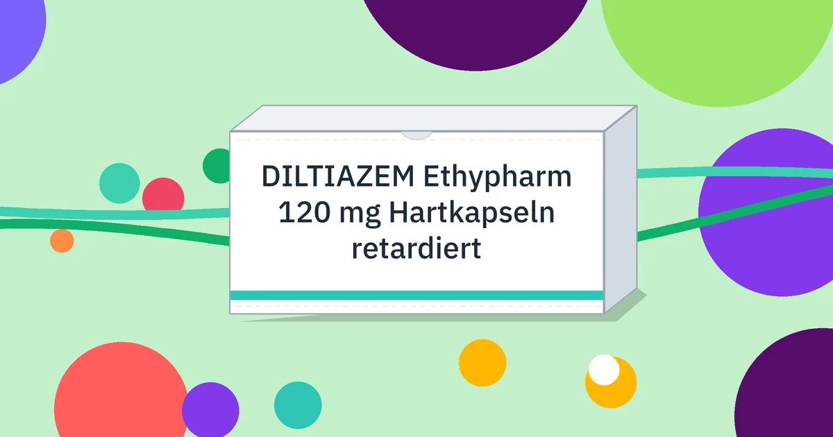 Symbolbild: Packung mit der Aufschrift DILTIAZEM Ethypharm 120 mg Hartkapseln retardiert (PZN 13822092) – Verfügbarkeit und Bezug in Apotheken in Frankfurt am Main