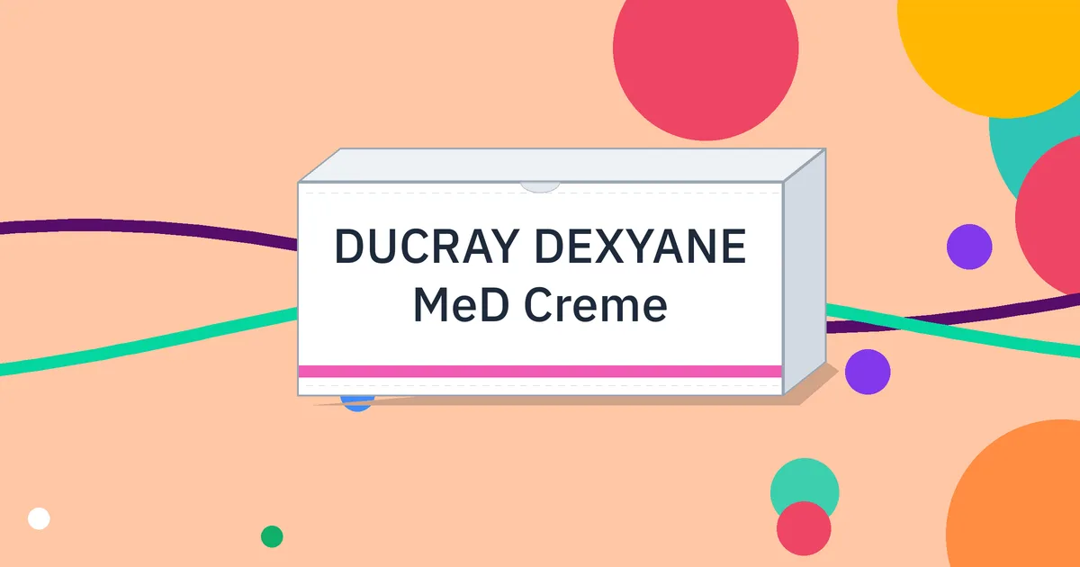 Symbolbild: Packung mit der Aufschrift DUCRAY DEXYANE MeD Creme (PZN 11665777) – Verfügbarkeit und Bezug in Apotheken in Frankfurt am Main