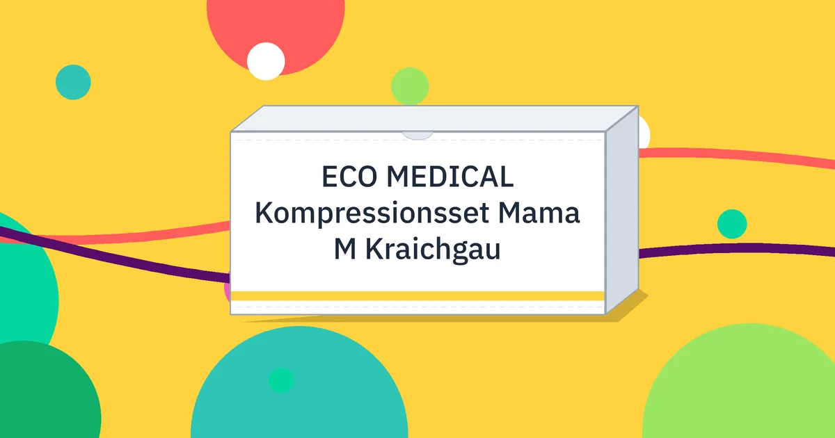 Symbolbild: Packung mit der Aufschrift ECO MEDICAL Kompressionsset Mama M Kraichgau (PZN 20826044) – Verfügbarkeit und Bezug in Apotheken in Frankfurt am Main