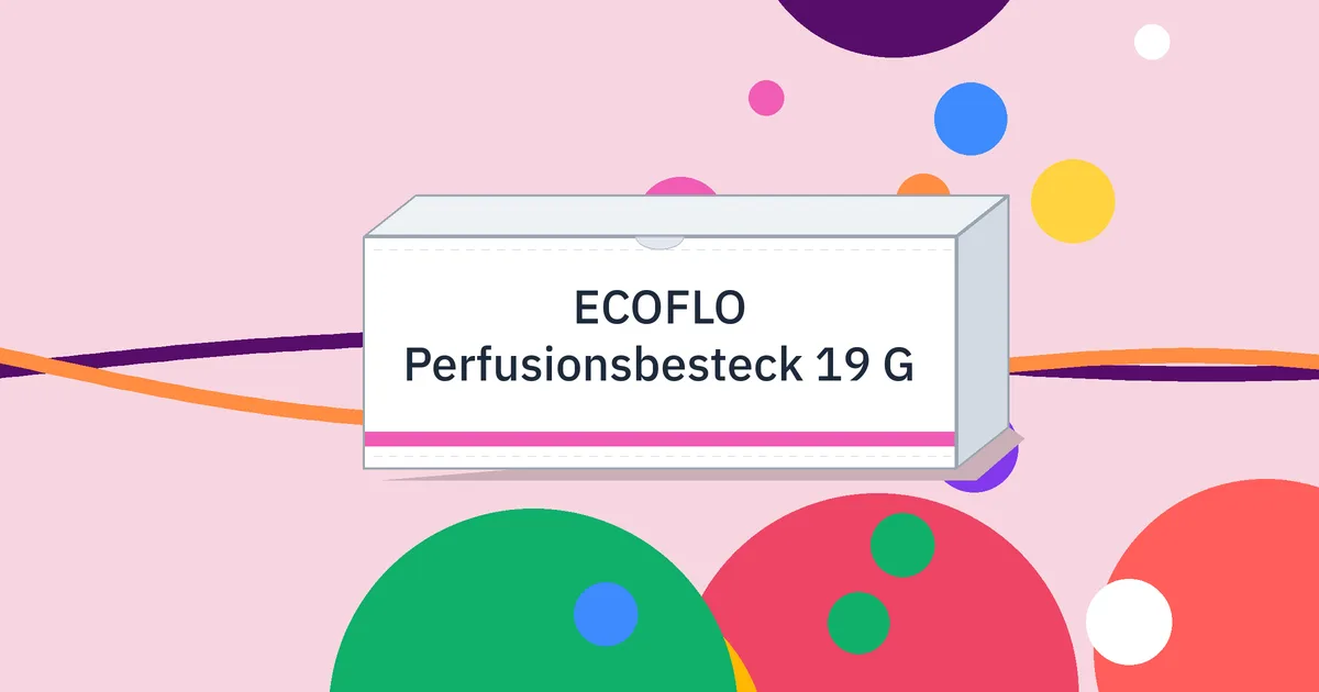Symbolbild: Packung mit der Aufschrift ECOFLO Perfusionsbesteck 19 G (PZN 03534601) – Verfügbarkeit und Bezug in Apotheken in Frankfurt am Main