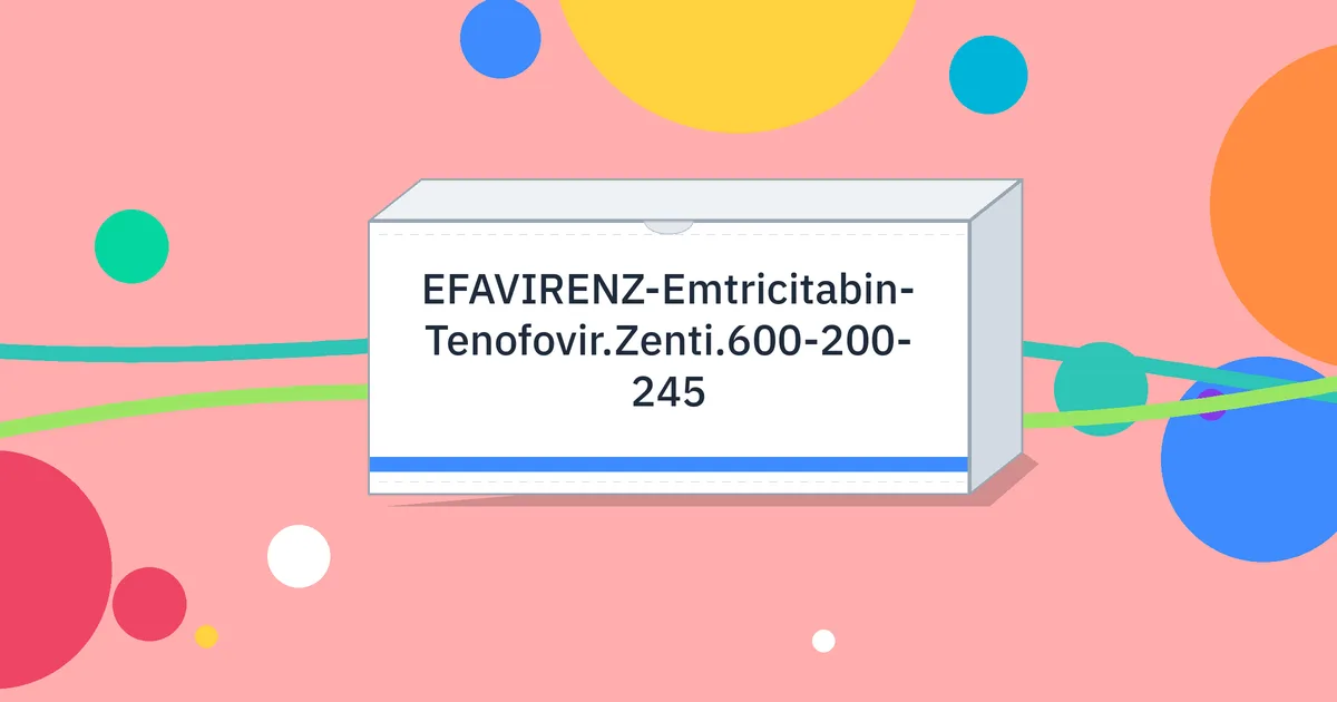 Symbolbild: Packung mit der Aufschrift EFAVIRENZ-Emtricitabin-Tenofovir.Zenti.600-200-245 (PZN 16882628) – Verfügbarkeit und Bezug in Apotheken in Frankfurt am Main