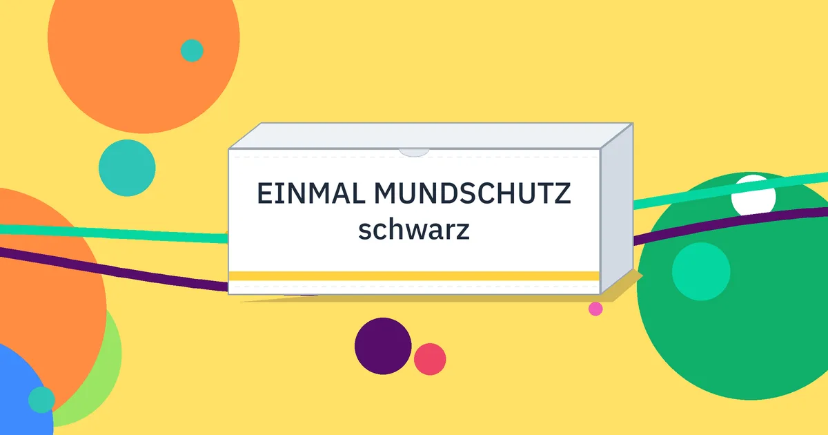 Symbolbild: Packung mit der Aufschrift EINMAL MUNDSCHUTZ schwarz (PZN 14400080) – Verfügbarkeit und Bezug in Apotheken in Frankfurt am Main