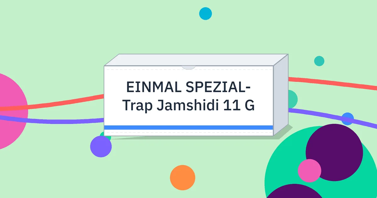 Symbolbild: Packung mit der Aufschrift EINMAL SPEZIAL-Trap Jamshidi 11 G (PZN 02400494) – Verfügbarkeit und Bezug in Apotheken in Frankfurt am Main