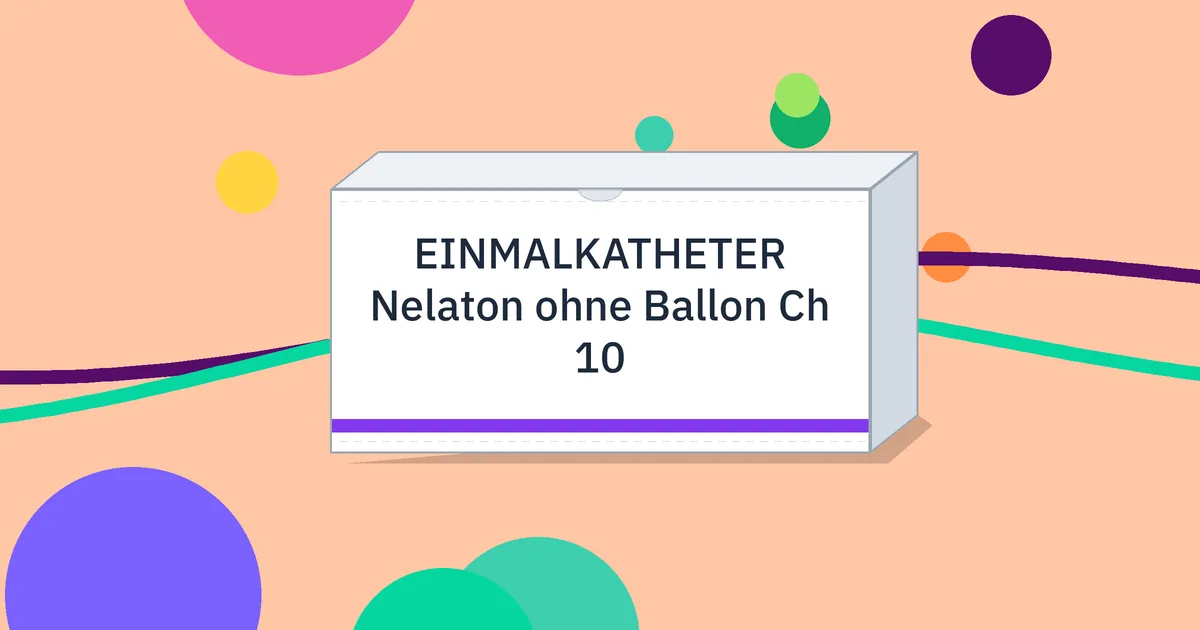 Symbolbild: Packung mit der Aufschrift EINMALKATHETER Nelaton ohne Ballon Ch 10 (PZN 00052066) – Verfügbarkeit und Bezug in Apotheken in Frankfurt am Main