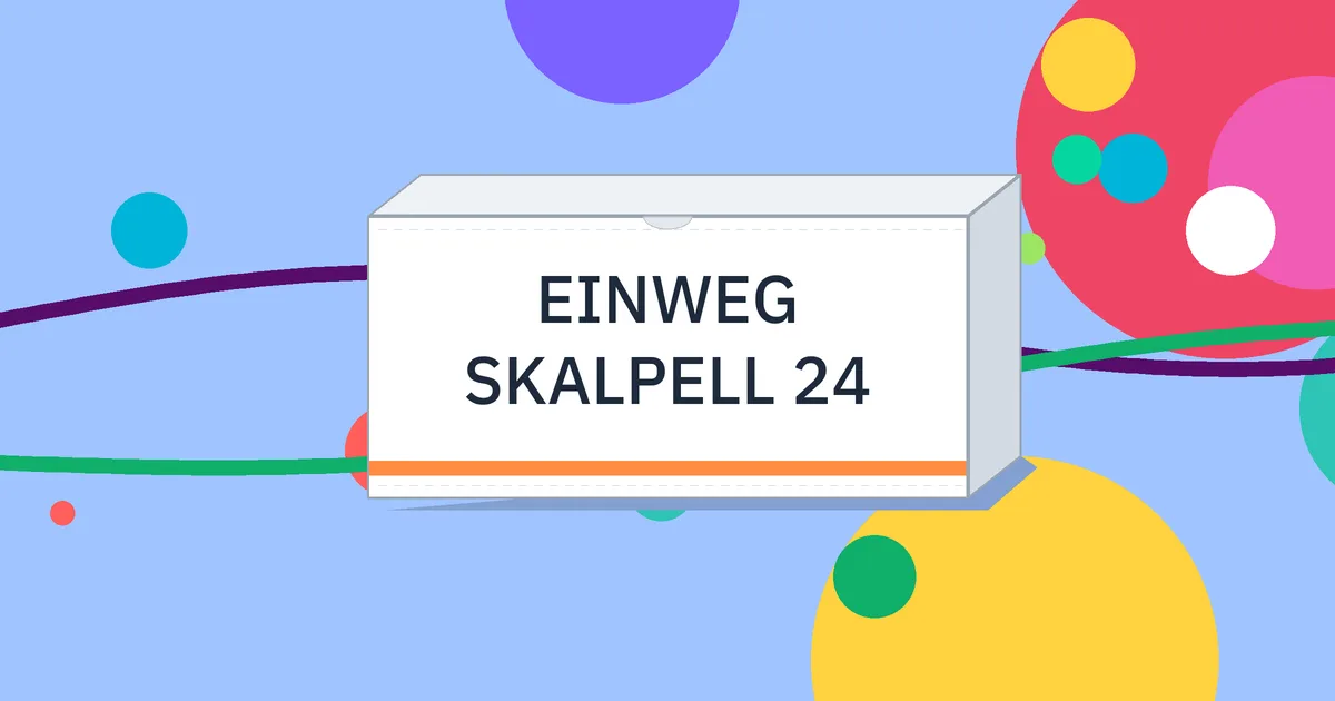 Symbolbild: Packung mit der Aufschrift EINWEG SKALPELL 24 (PZN 09291140) – Verfügbarkeit und Bezug in Apotheken in Frankfurt am Main