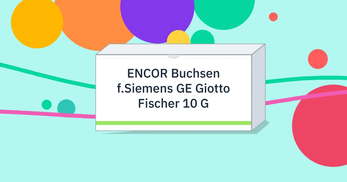 Symbolbild: Packung mit der Aufschrift ENCOR Buchsen f.Siemens GE Giotto Fischer 10 G (PZN 03576485) – Verfügbarkeit und Bezug in Apotheken in Frankfurt am Main
