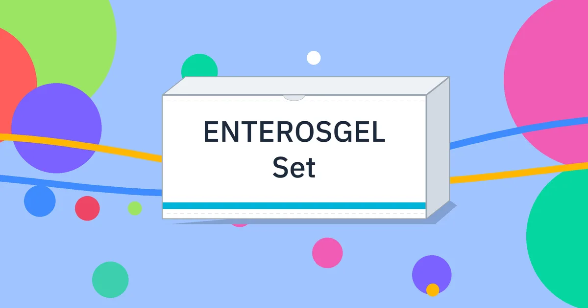 Symbolbild: Packung mit der Aufschrift ENTEROSGEL Set (PZN 11642865) – Verfügbarkeit und Bezug in Apotheken in Frankfurt am Main
