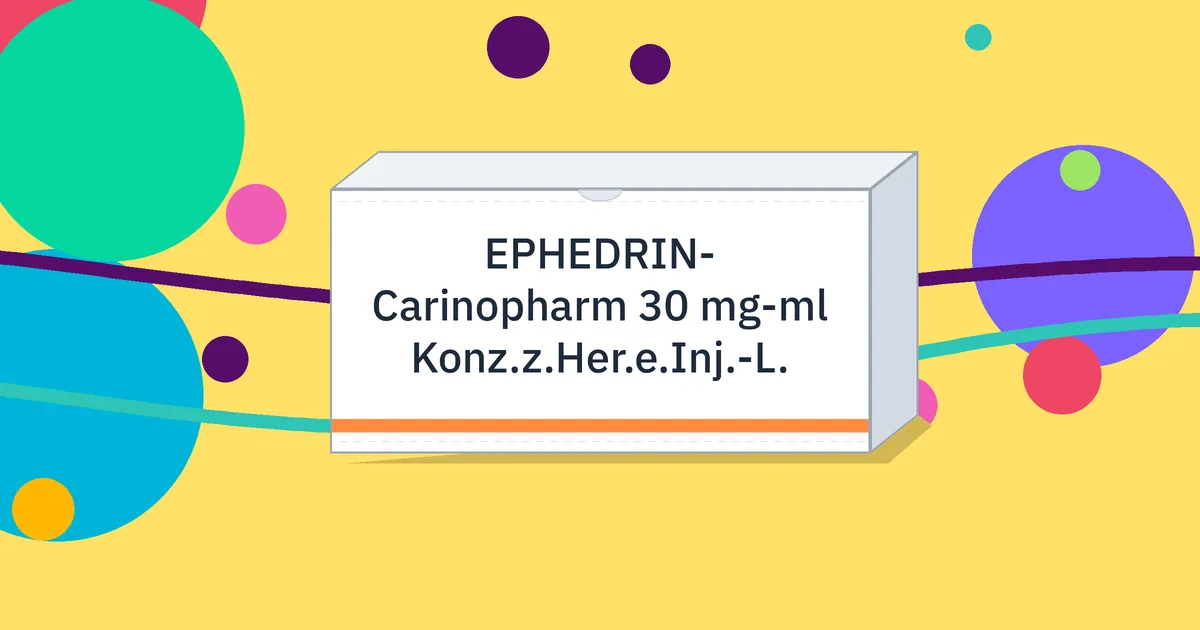Symbolbild: Packung mit der Aufschrift EPHEDRIN-Carinopharm 30 mg-ml Konz.z.Her.e.Inj.-L. (PZN 14412692) – Verfügbarkeit und Bezug in Apotheken in Frankfurt am Main