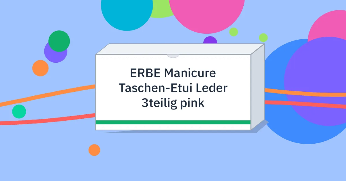 Symbolbild: Packung mit der Aufschrift ERBE Manicure Taschen-Etui Leder 3teilig pink (PZN 20053056) – Verfügbarkeit und Bezug in Apotheken in Frankfurt am Main
