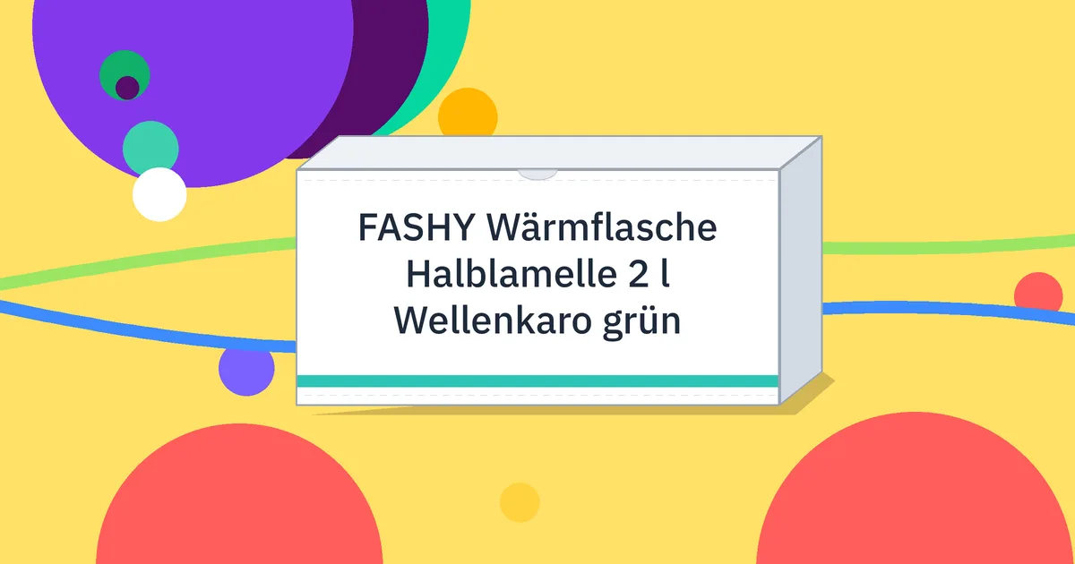 Symbolbild: Packung mit der Aufschrift FASHY Wärmflasche Halblamelle 2 l Wellenkaro grün (PZN 19136854) – Verfügbarkeit und Bezug in Apotheken in Frankfurt am Main