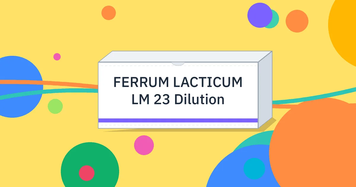Symbolbild: Packung mit der Aufschrift FERRUM LACTICUM LM 23 Dilution (PZN 12849522) – Verfügbarkeit und Bezug in Apotheken in Frankfurt am Main