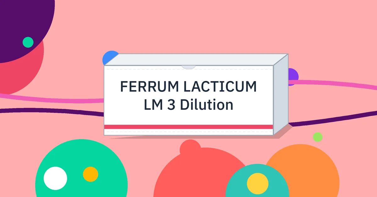 Symbolbild: Packung mit der Aufschrift FERRUM LACTICUM LM 3 Dilution (PZN 12849261) – Verfügbarkeit und Bezug in Apotheken in Frankfurt am Main