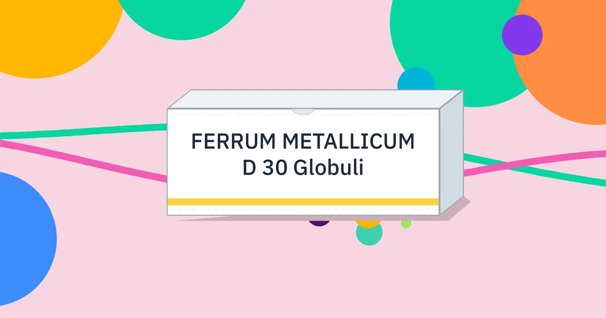 Symbolbild: Packung mit der Aufschrift FERRUM METALLICUM D 30 Globuli (PZN 04217162) – Verfügbarkeit und Bezug in Apotheken in Frankfurt am Main