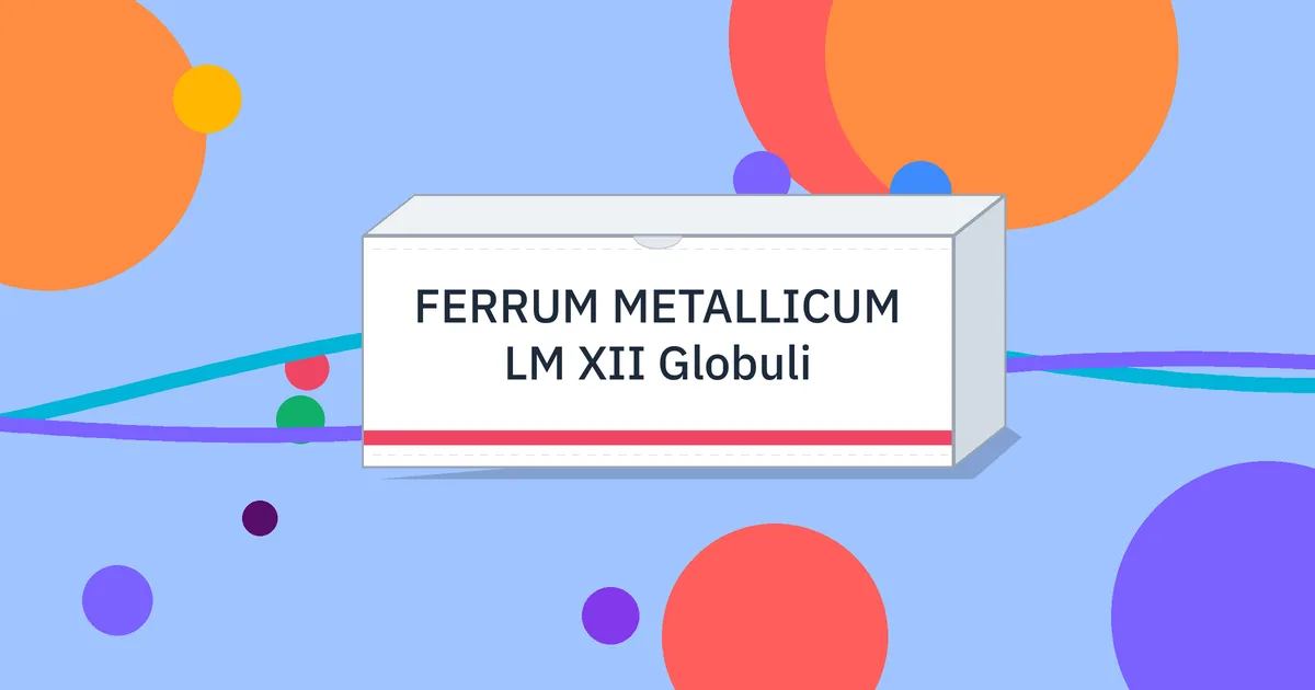 Symbolbild: Packung mit der Aufschrift FERRUM METALLICUM LM XII Globuli (PZN 02677646) – Verfügbarkeit und Bezug in Apotheken in Frankfurt am Main