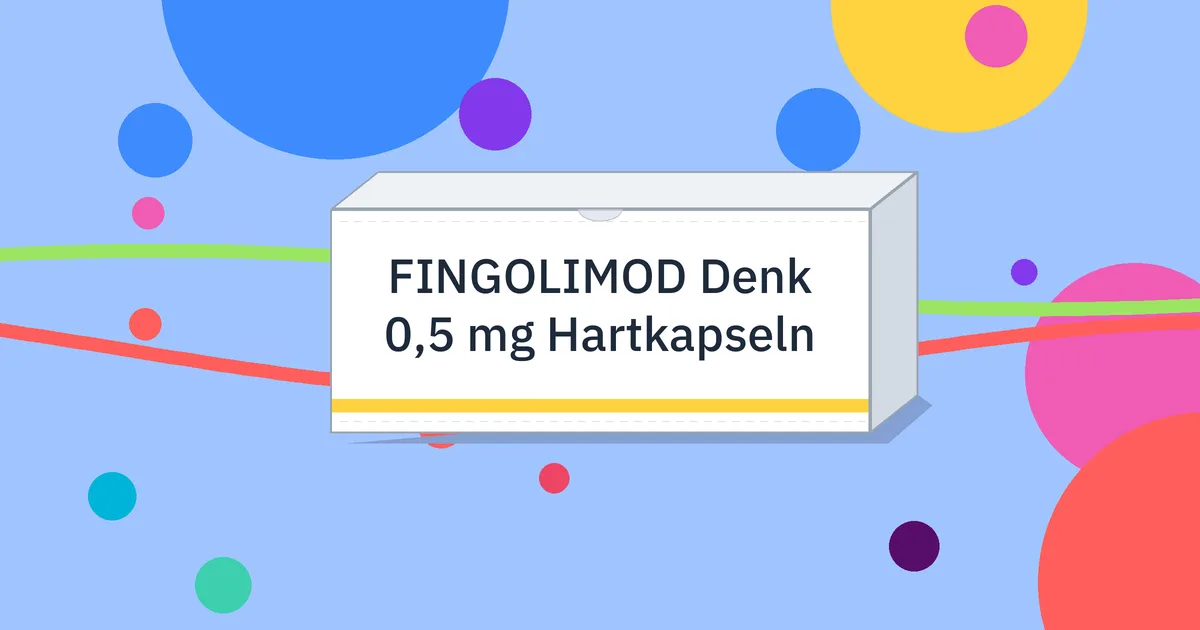 Symbolbild: Packung mit der Aufschrift FINGOLIMOD Denk 0,5 mg Hartkapseln (PZN 17615059) – Verfügbarkeit und Bezug in Apotheken in Frankfurt am Main