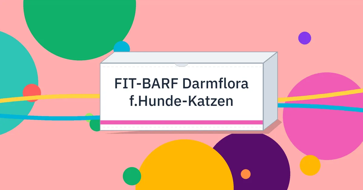 Symbolbild: Packung mit der Aufschrift FIT-BARF Darmflora f.Hunde-Katzen (PZN 01263813) – Verfügbarkeit und Bezug in Apotheken in Frankfurt am Main