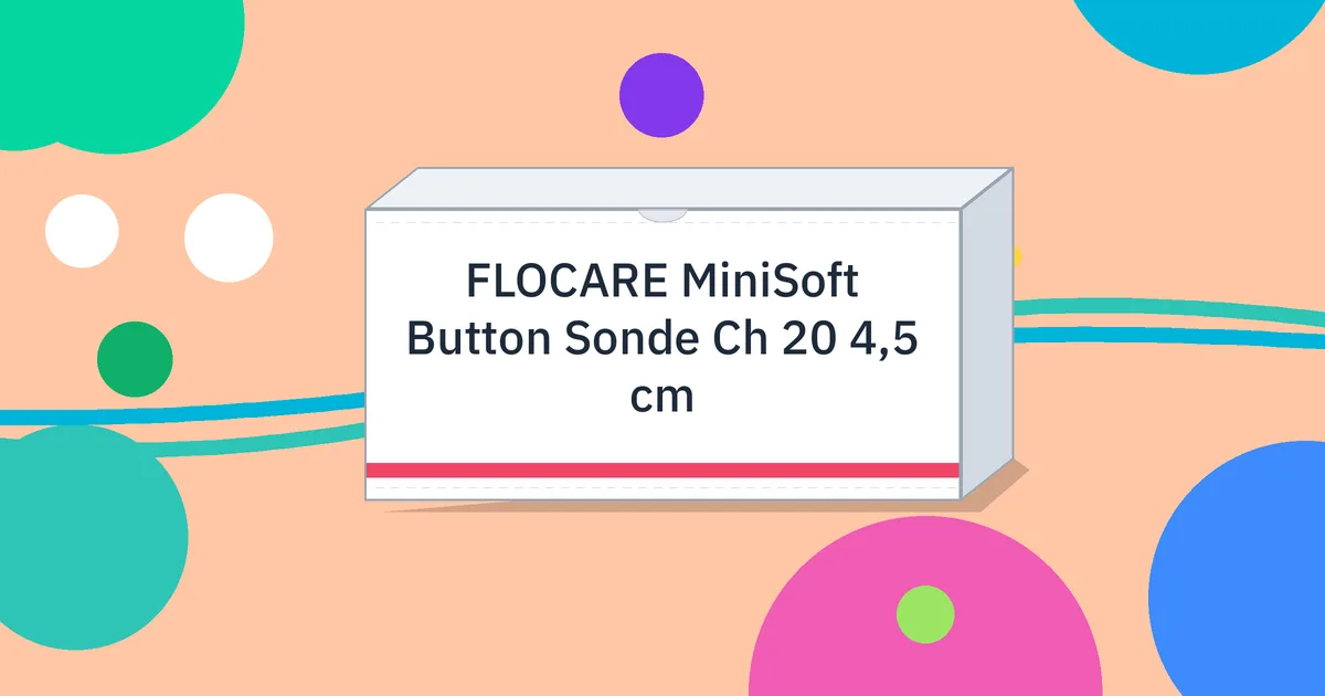 Symbolbild: Packung mit der Aufschrift FLOCARE MiniSoft Button Sonde Ch 20 4,5 cm (PZN 16019651) – Verfügbarkeit und Bezug in Apotheken in Frankfurt am Main