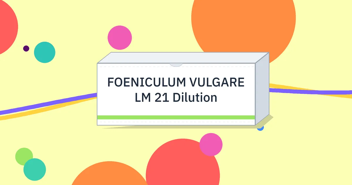 Symbolbild: Packung mit der Aufschrift FOENICULUM VULGARE LM 21 Dilution (PZN 13489824) – Verfügbarkeit und Bezug in Apotheken in Frankfurt am Main
