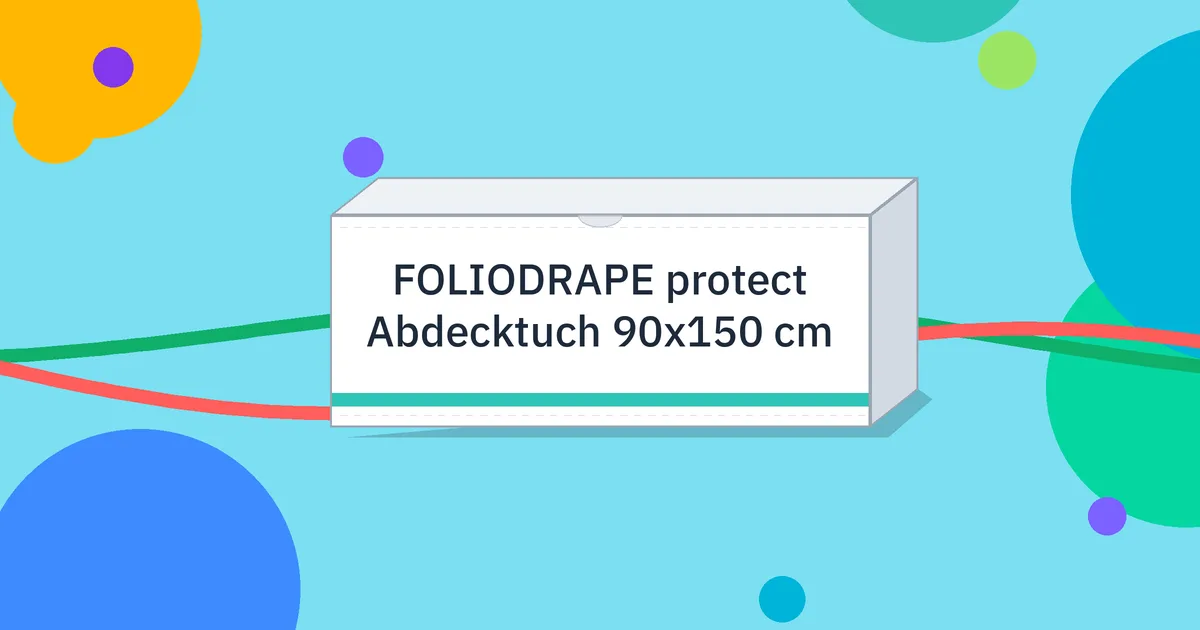 Symbolbild: Packung mit der Aufschrift FOLIODRAPE protect Abdecktuch 90x150 cm (PZN 00798191) – Verfügbarkeit und Bezug in Apotheken in Frankfurt am Main
