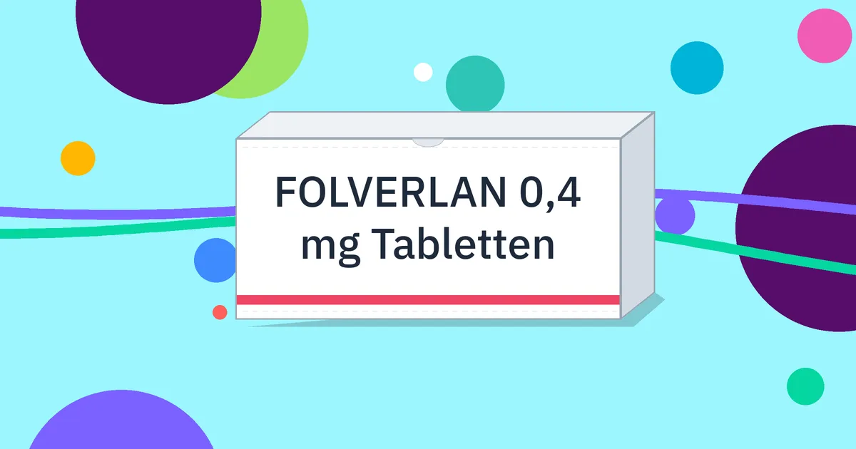 Symbolbild: Packung mit der Aufschrift FOLVERLAN 0,4 mg Tabletten (PZN 01032982) – Verfügbarkeit und Bezug in Apotheken in Frankfurt am Main