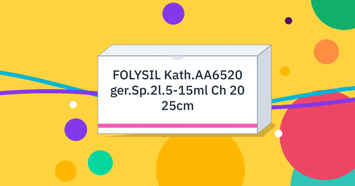 Symbolbild: Packung mit der Aufschrift FOLYSIL Kath.AA6520 ger.Sp.2l.5-15ml Ch 20 25cm (PZN 00151822) – Verfügbarkeit und Bezug in Apotheken in Frankfurt am Main
