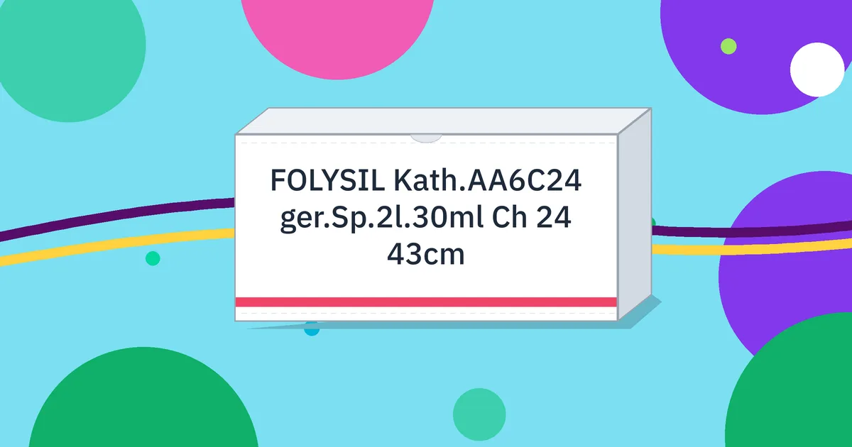 Symbolbild: Packung mit der Aufschrift FOLYSIL Kath.AA6C24 ger.Sp.2l.30ml Ch 24 43cm (PZN 00151957) – Verfügbarkeit und Bezug in Apotheken in Frankfurt am Main