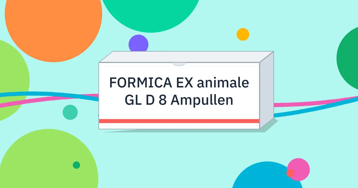 Symbolbild: Packung mit der Aufschrift FORMICA EX animale GL D 8 Ampullen (PZN 04618323) – Verfügbarkeit und Bezug in Apotheken in Frankfurt am Main