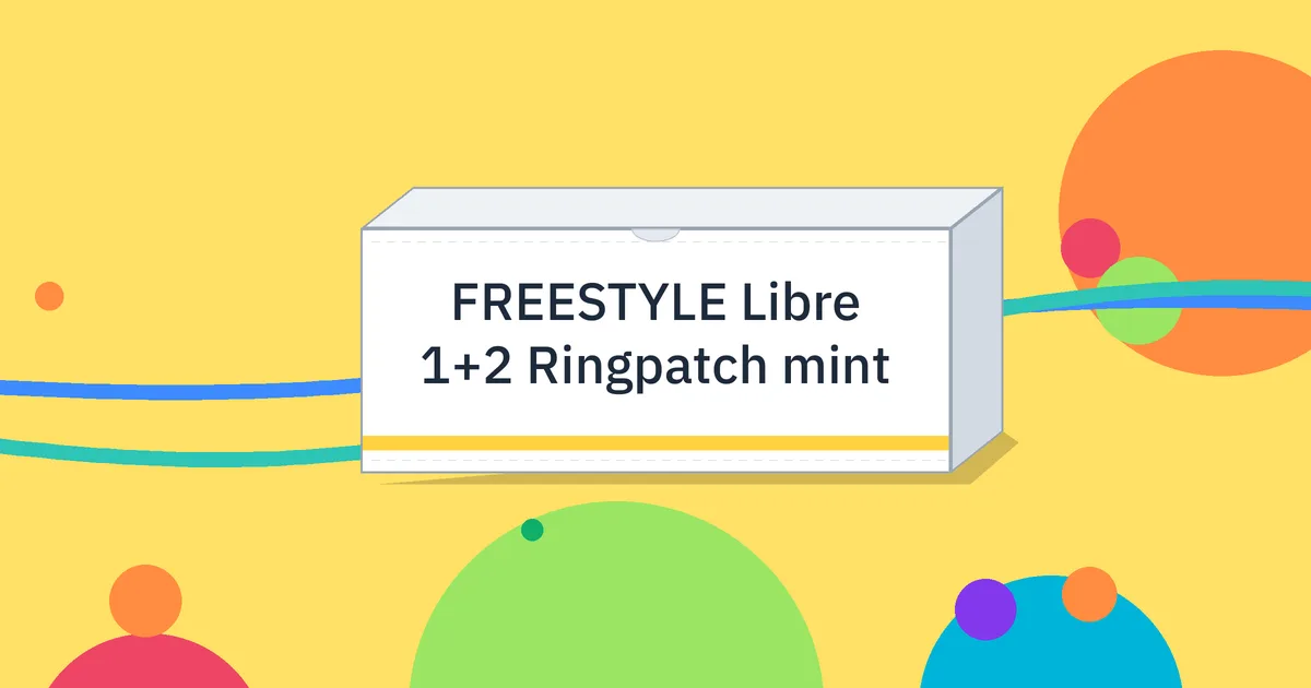 Symbolbild: Packung mit der Aufschrift FREESTYLE Libre 1+2 Ringpatch mint (PZN 19864275) – Verfügbarkeit und Bezug in Apotheken in Frankfurt am Main