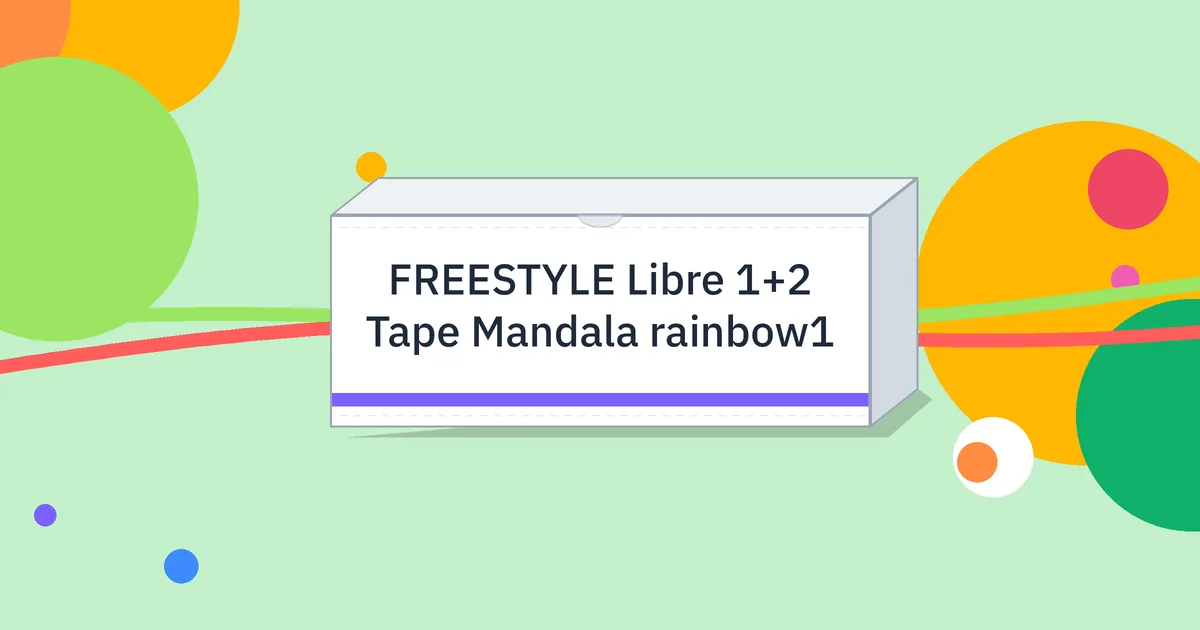 Symbolbild: Packung mit der Aufschrift FREESTYLE Libre 1+2 Tape Mandala rainbow1 (PZN 18177986) – Verfügbarkeit und Bezug in Apotheken in Frankfurt am Main