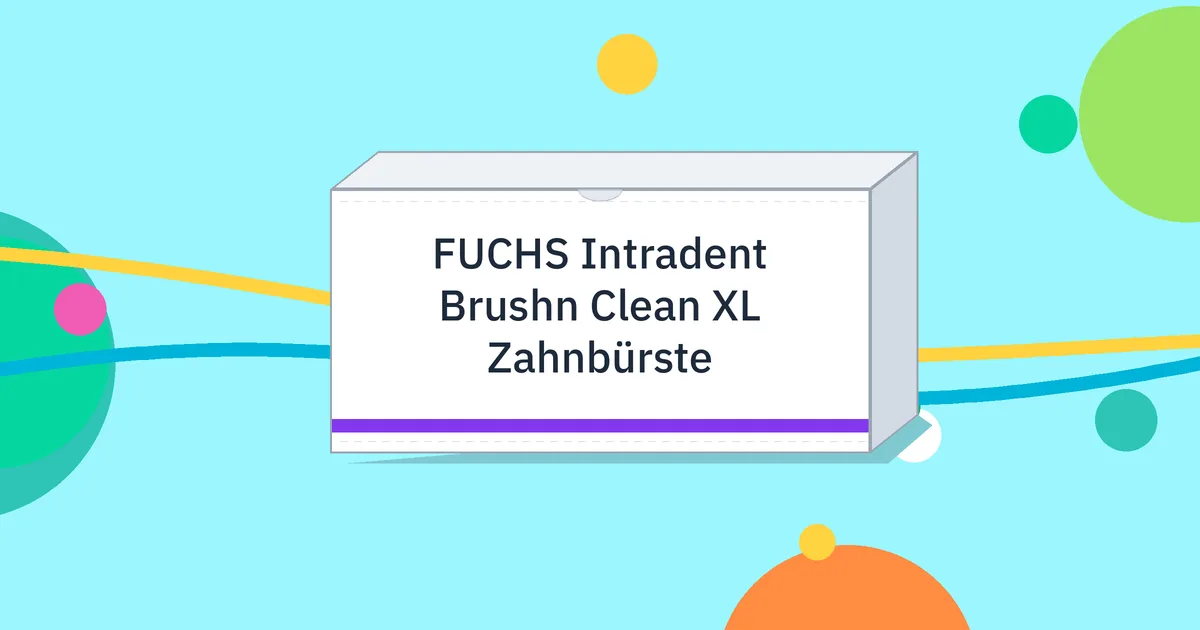 Symbolbild: Packung mit der Aufschrift FUCHS Intradent Brushn Clean XL Zahnbürste (PZN 09374529) – Verfügbarkeit und Bezug in Apotheken in Frankfurt am Main