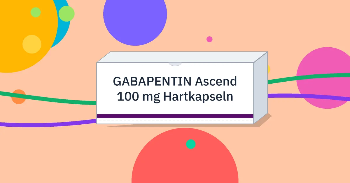 Symbolbild: Packung mit der Aufschrift GABAPENTIN Ascend 100 mg Hartkapseln (PZN 18325398) – Verfügbarkeit und Bezug in Apotheken in Frankfurt am Main